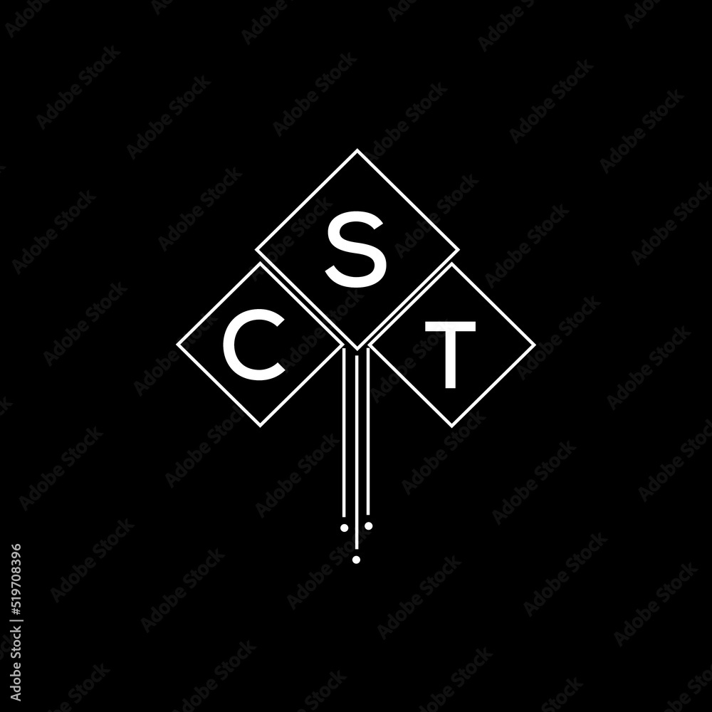 CST letter logo design with white background in illustrator, CST vector ...
