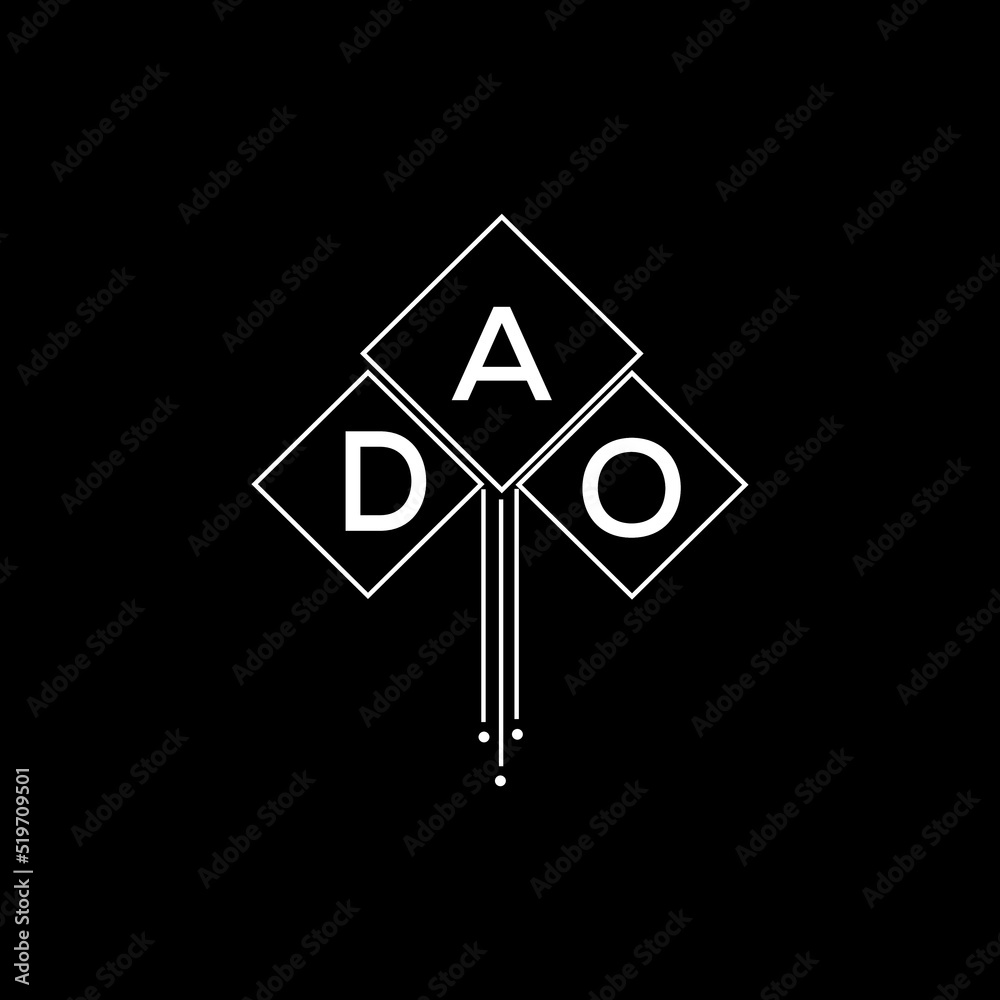 DAO letter logo design with white background in illustrator, DAO vector ...