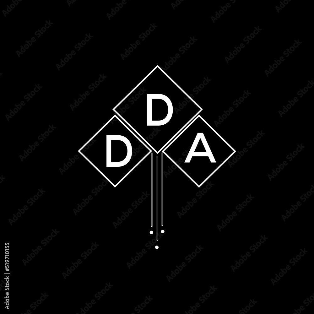 DDA letter logo design with white background in illustrator, DDA vector ...