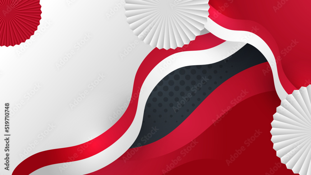 Happy Indonesia Independence day with red white flag and Pancasila ...