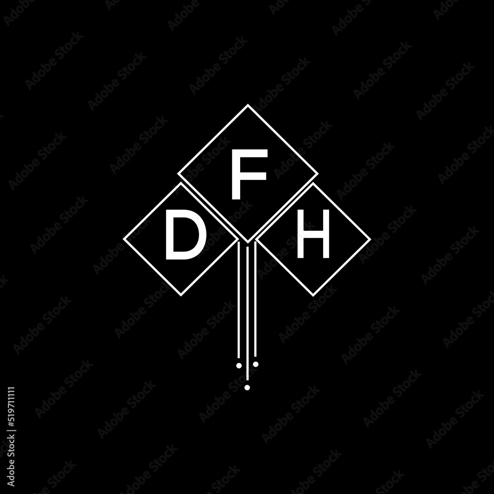 DFH letter logo design with white background in illustrator, DFH vector ...