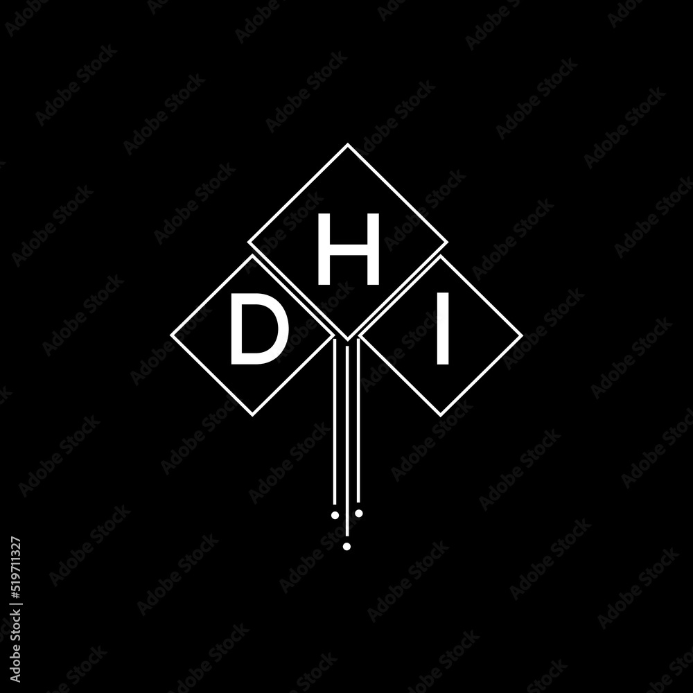 DHI letter logo design with white background in illustrator, DHI vector ...