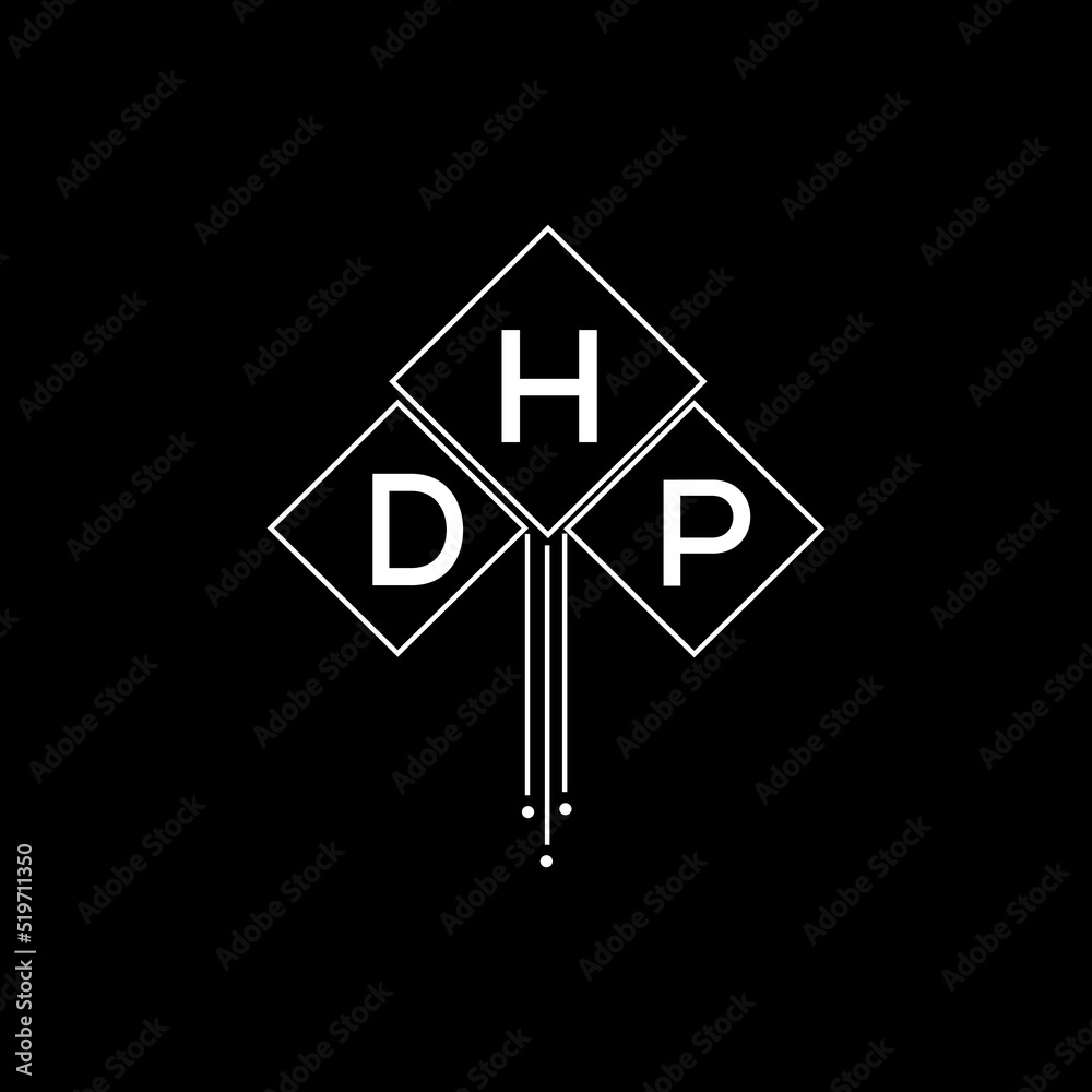 DHP letter logo design with white background in illustrator, DHP vector logo modern alphabet ...