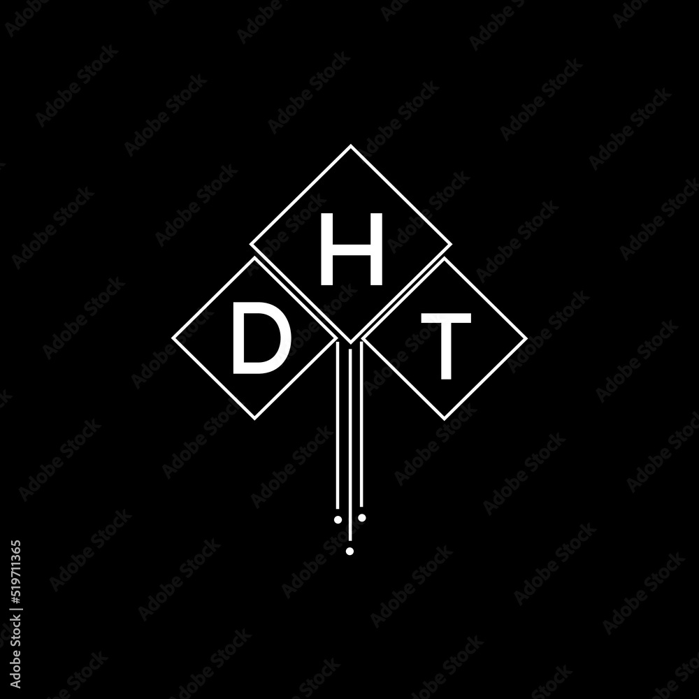 Vetor do Stock: DHT letter logo design with white background in ...