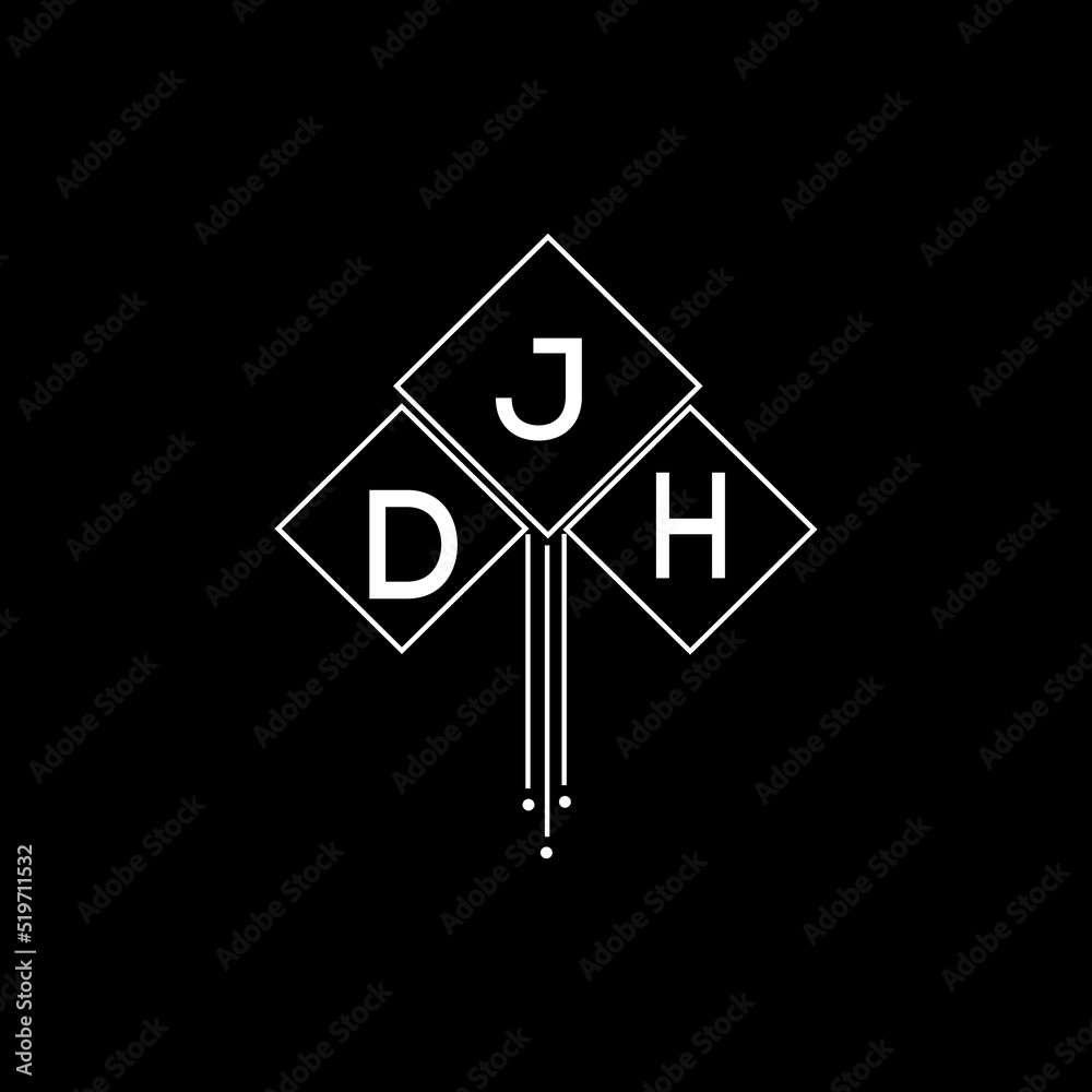 DJH letter logo design with white background in illustrator, DJH vector ...