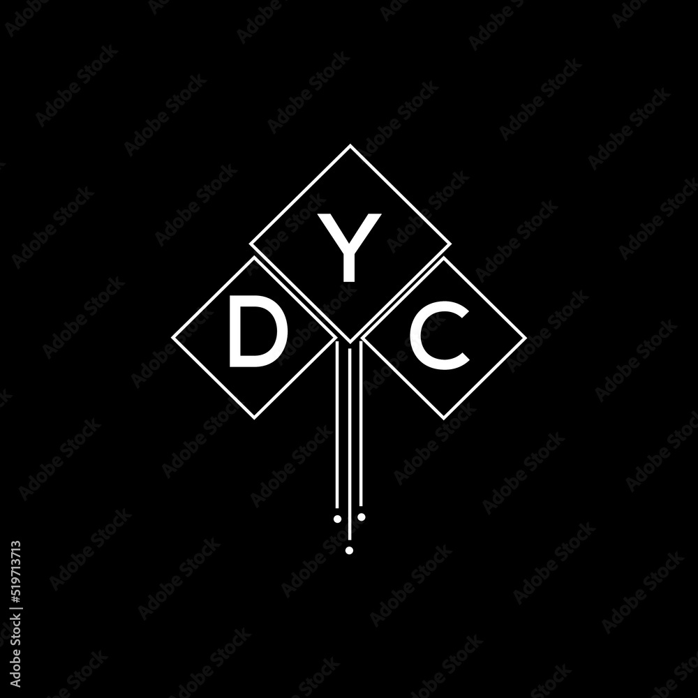 DYC letter logo design with white background in illustrator, DYC vector logo modern alphabet ...