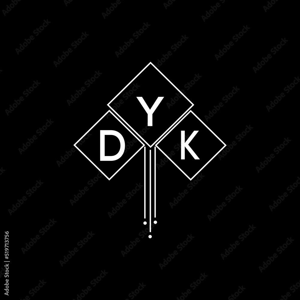 DYK letter logo design with white background in illustrator, DYK vector ...
