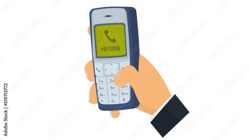 Dial a number on the phone. Animation to call from a mobile phone ...