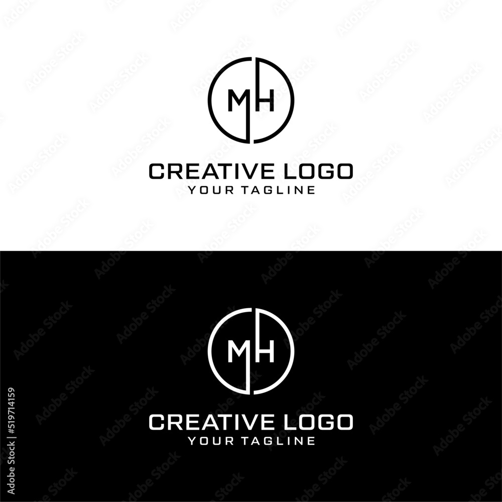 : Creative letter mh logo design vektor Stock Vector | Adobe Stock