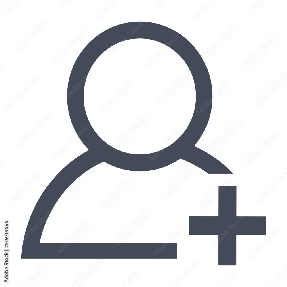 Add new user icon black colors. Male person profile avatar with plus symbol. Stock Vector ...
