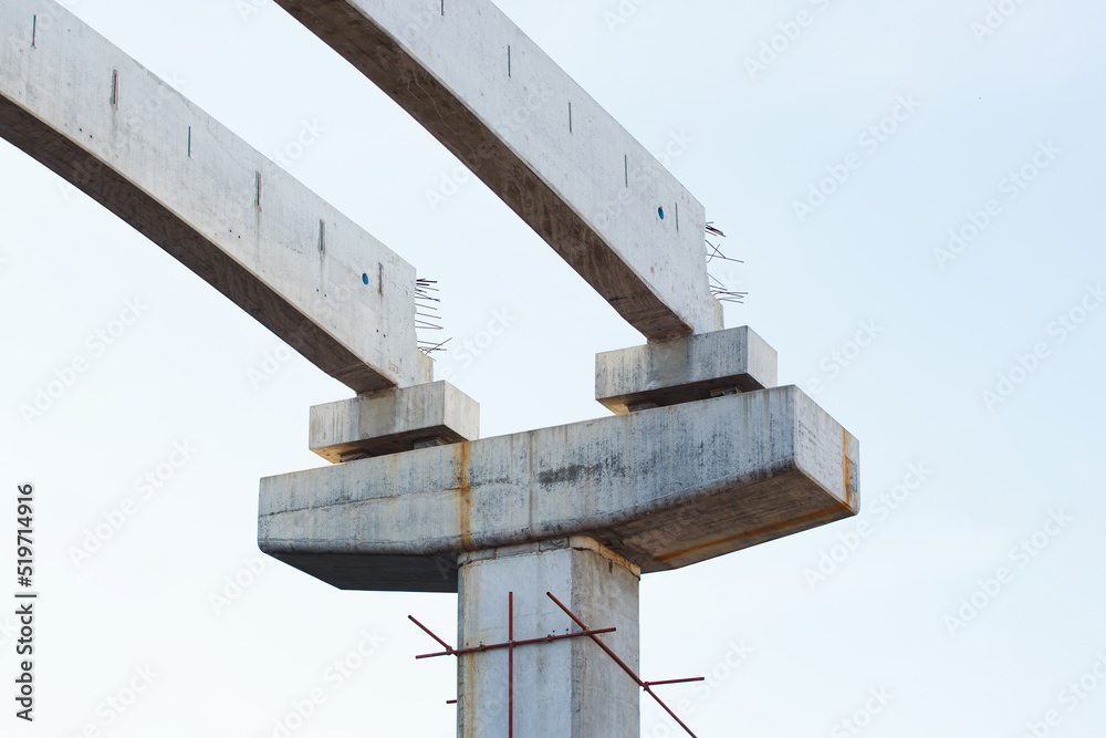 Bangkok urban Mass Transit Project (Pink Line Monorail). Aerial top ...