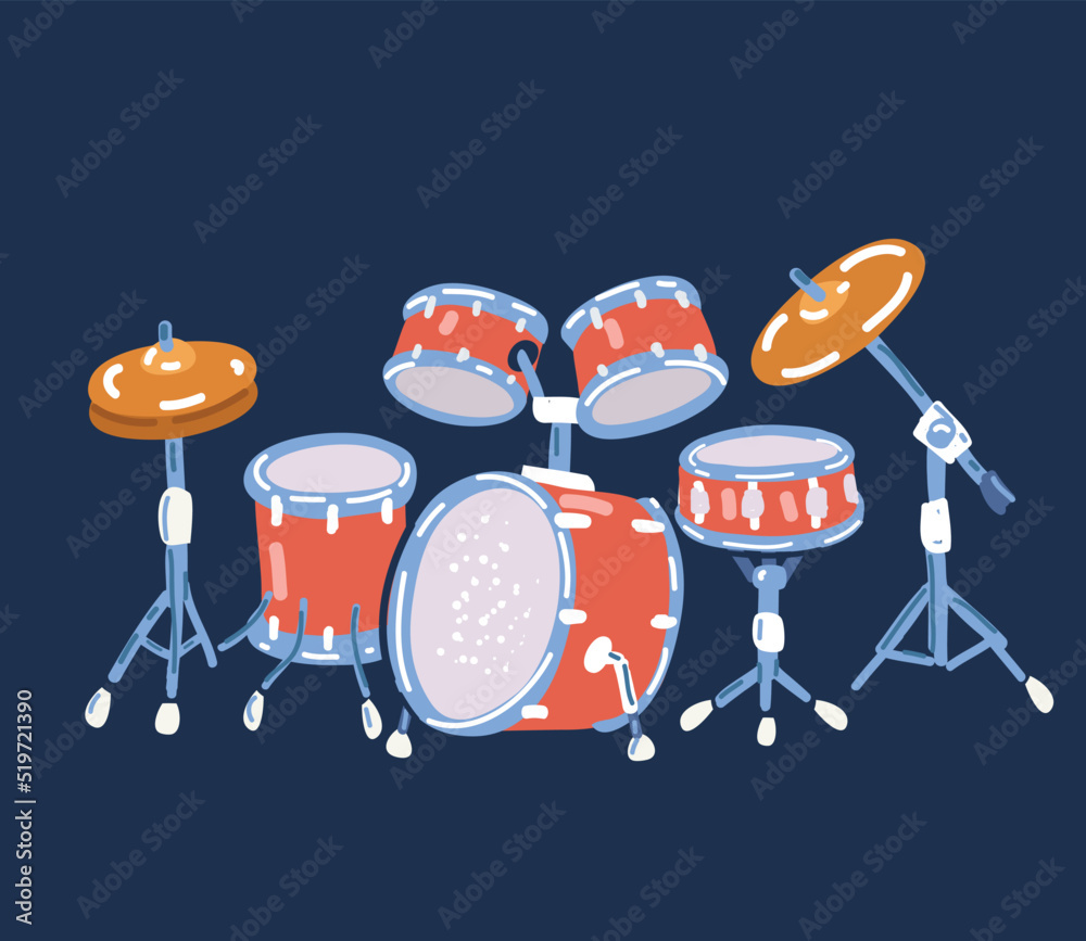 Cartoon vector illustration of drum set Stock Vector | Adobe Stock