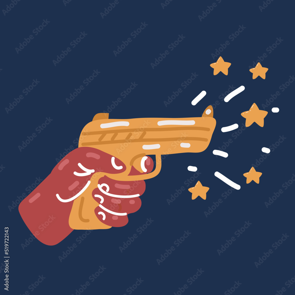 Cartoon vector illustration of Cartoon, Gun in hand. Stock Vector ...