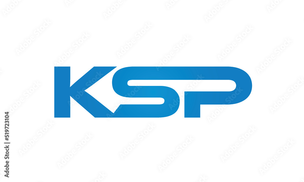 Connected KSP Letters logo Design Linked Chain logo Concept Stock ...