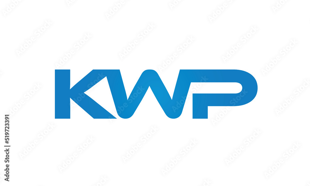 Connected KWP Letters logo Design Linked Chain logo Concept Stock Vector | Adobe Stock