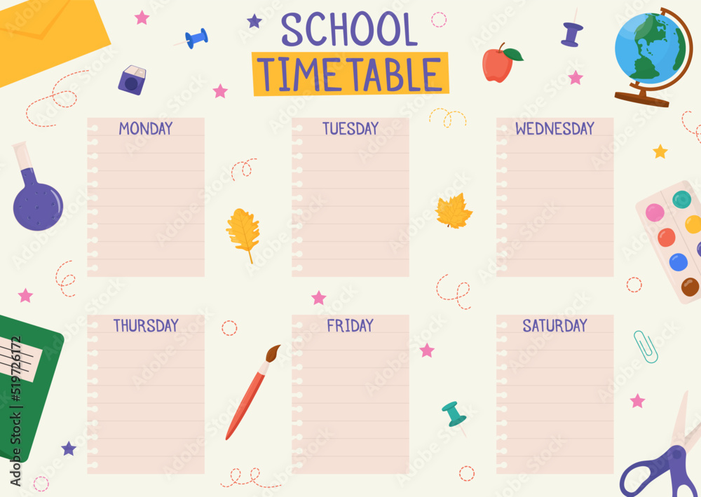 Cute Weekly Class Planner Template