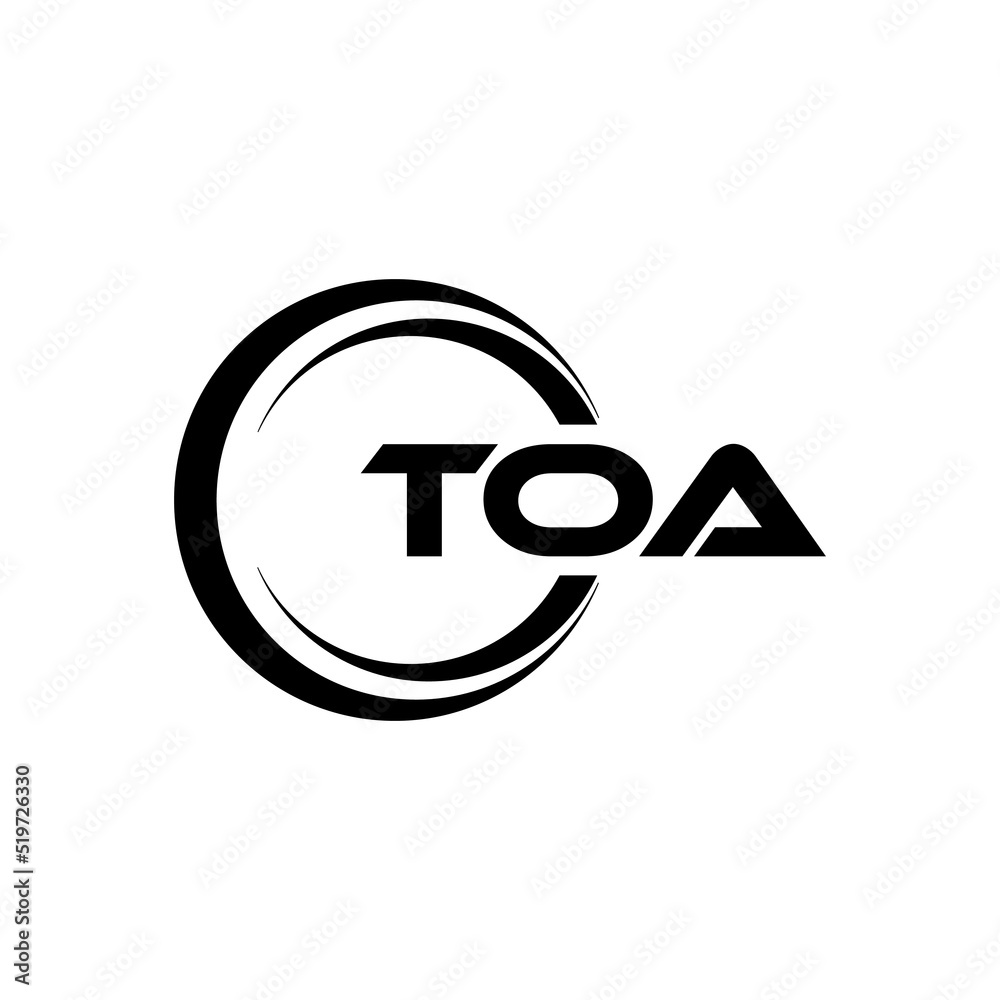 Vecteur Stock TOA letter logo design with white background in ...
