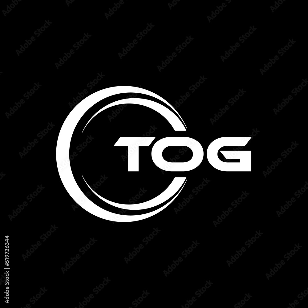TOG letter logo design with black background in illustrator, cube logo ...
