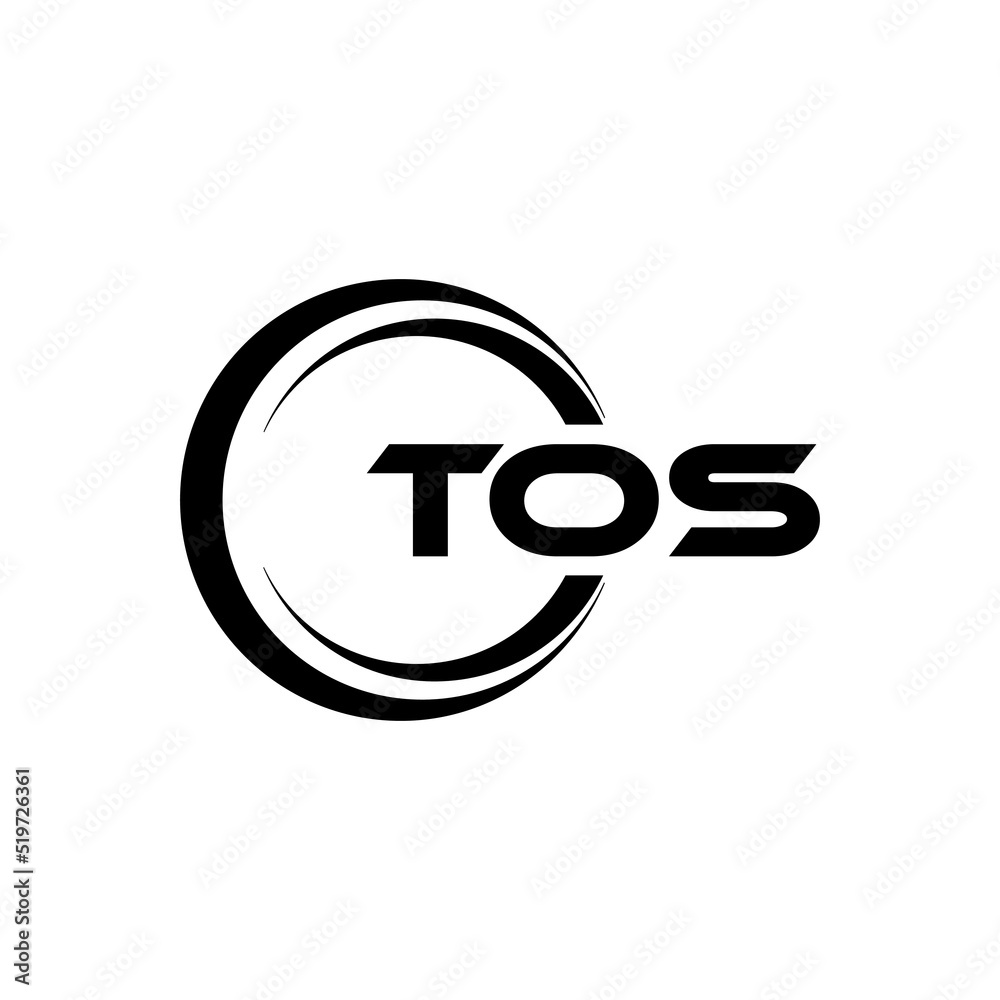 TOS letter logo design with white background in illustrator, cube logo ...