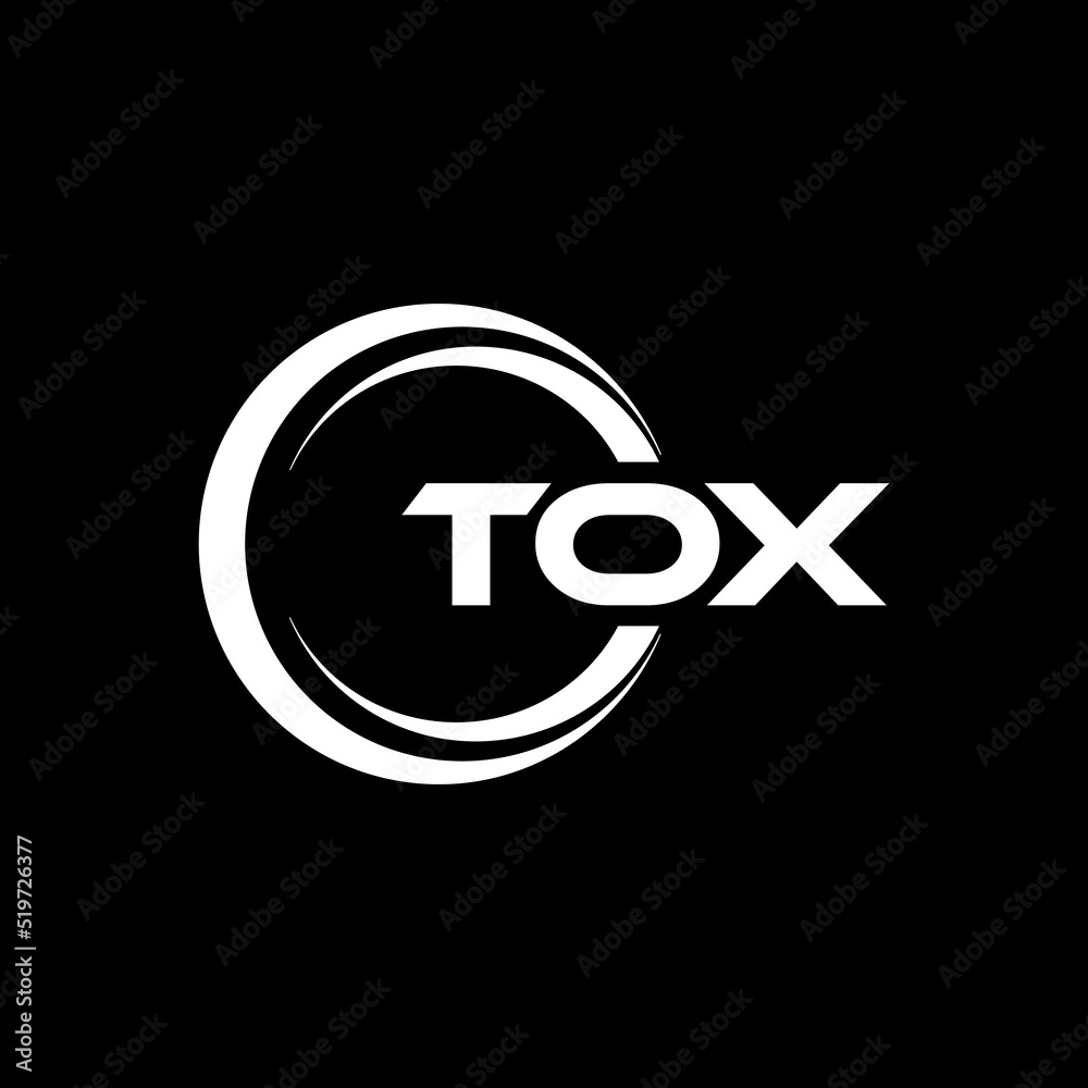 TOX letter logo design with black background in illustrator, cube logo ...
