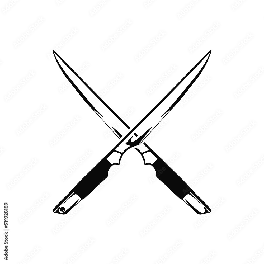vector illustration of crossed knife concept Stock Vector | Adobe Stock