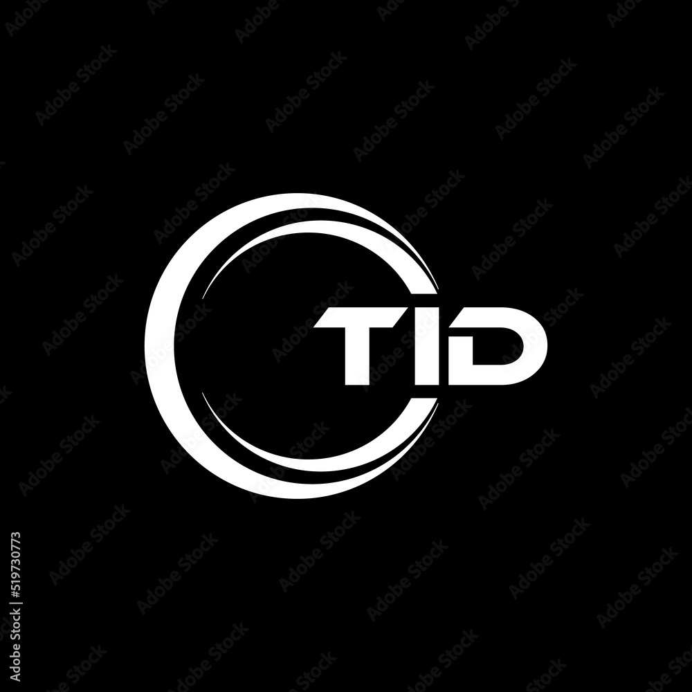 TID letter logo design with black background in illustrator, cube logo ...