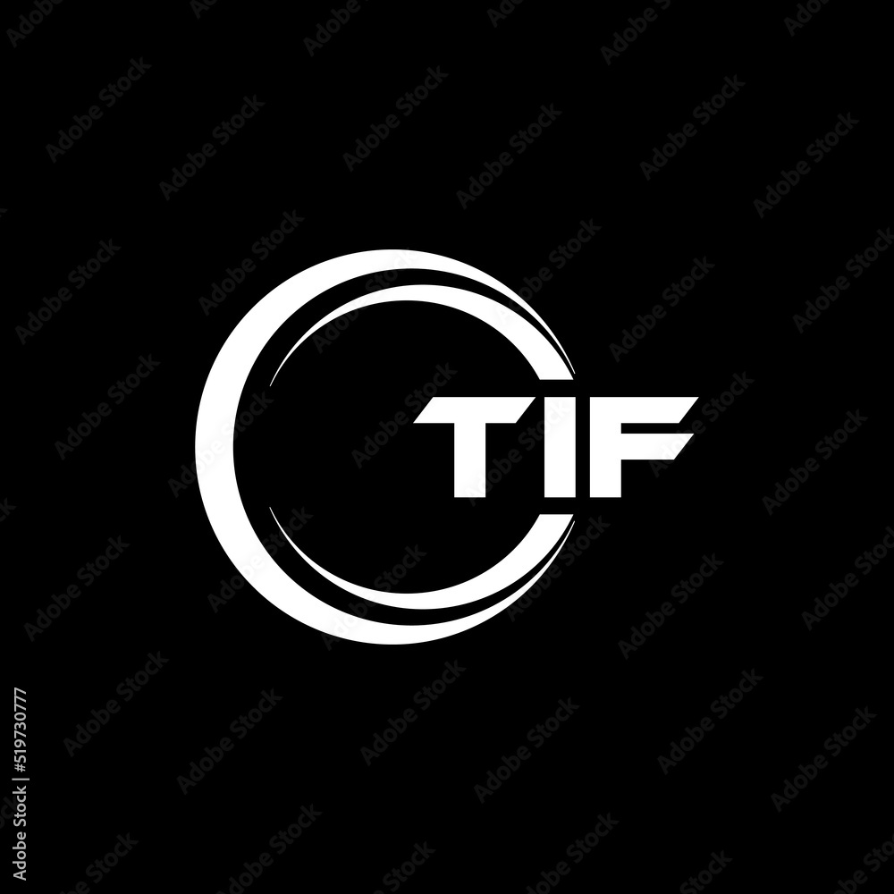 TIF letter logo design with black background in illustrator, cube logo ...