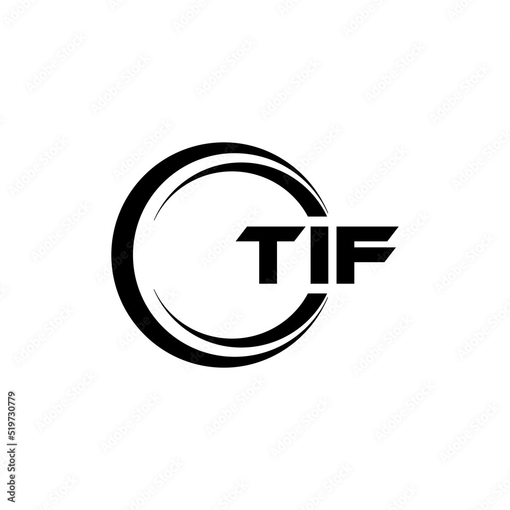 TIF letter logo design with white background in illustrator, cube logo ...