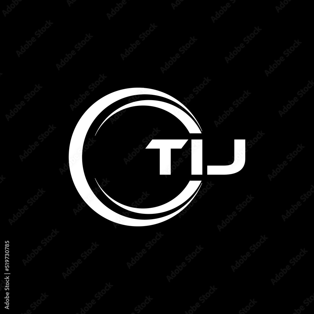 TIJ letter logo design with black background in illustrator, cube logo ...