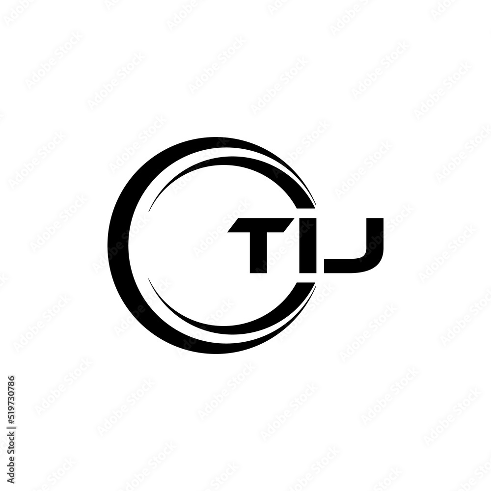 TIJ letter logo design with white background in illustrator, cube logo ...