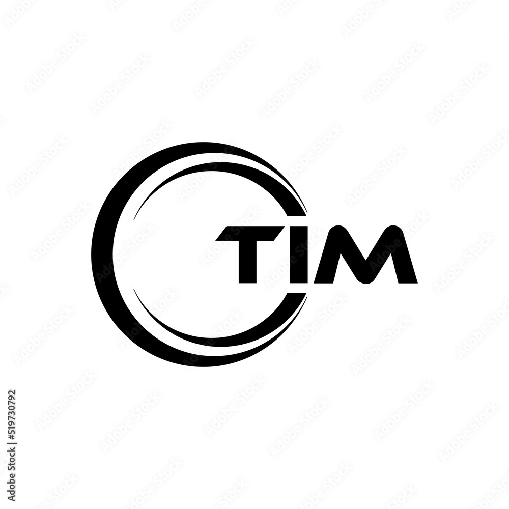 TIM letter logo design with white background in illustrator, cube logo ...