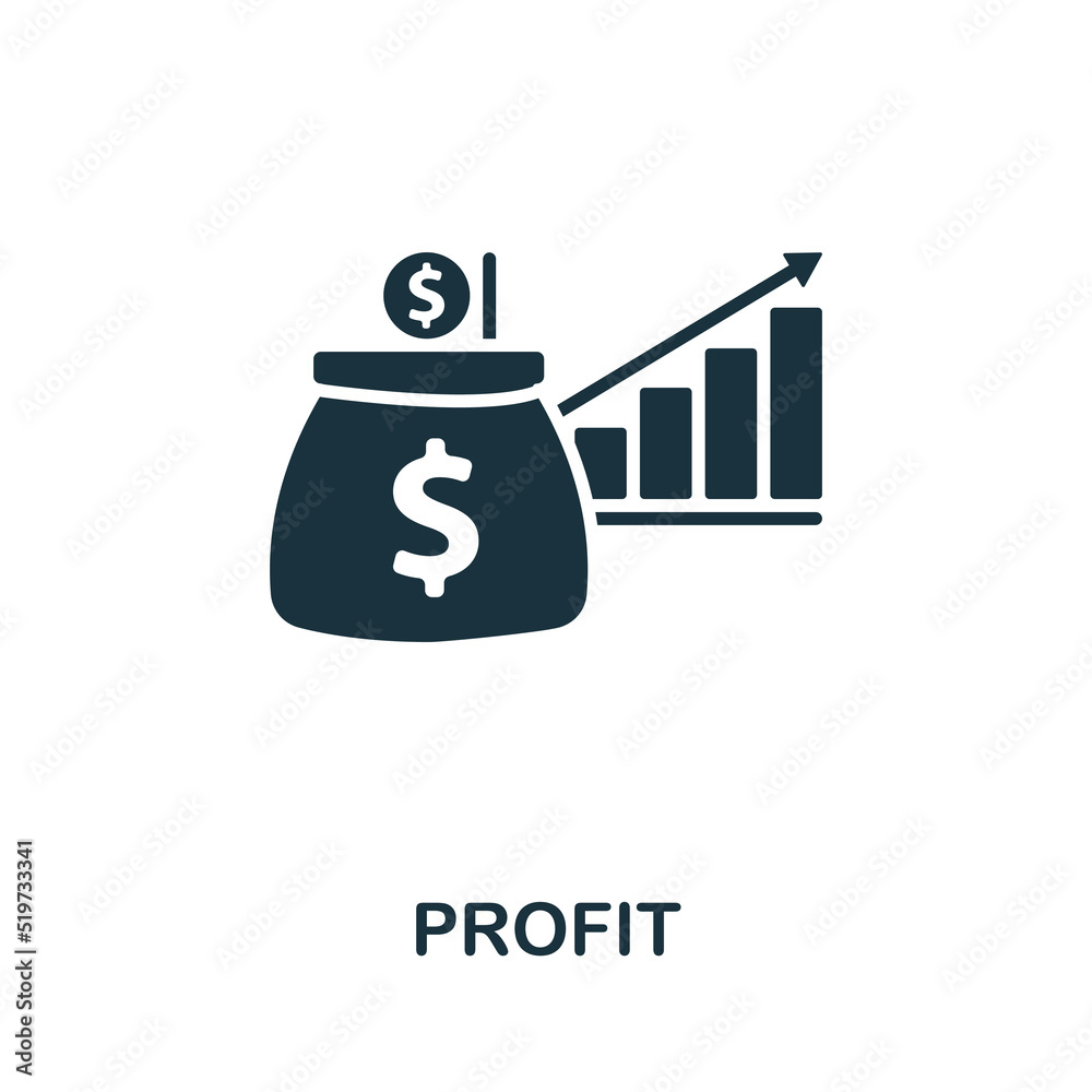 Profit icon. Monochrome simple line Stock Market icon for templates ...