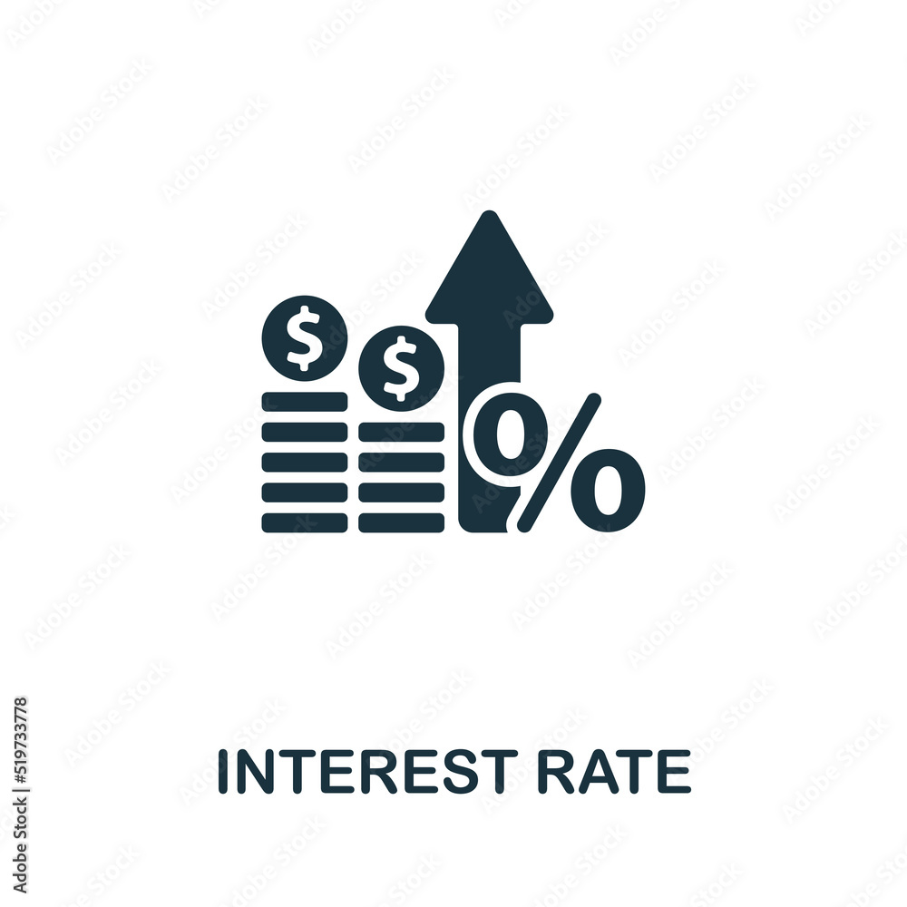 Interest Rate icon. Monochrome simple line Stock Market icon for ...