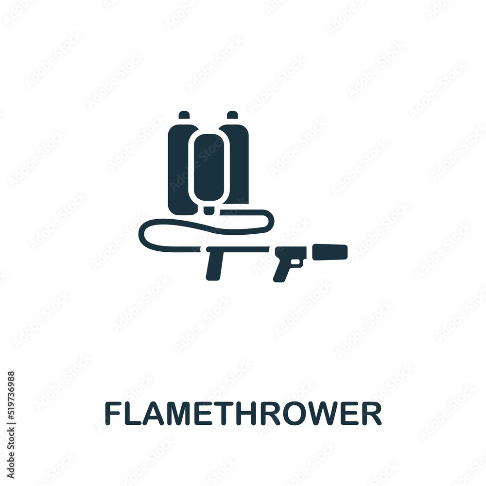 Flamethrower icon. Monochrome simple line Weapon icon for templates ...