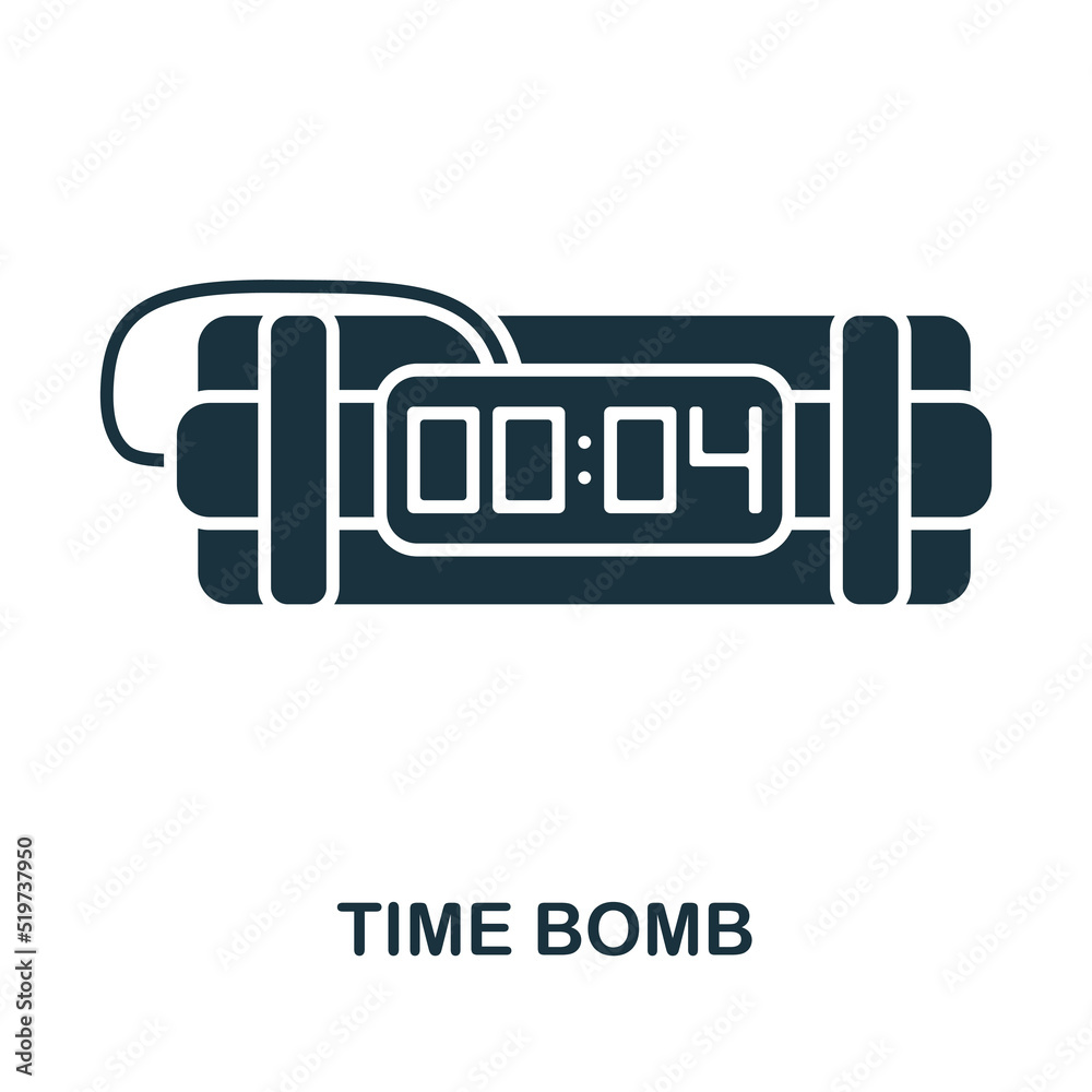 Time Bomb icon. Monochrome simple line Weapon icon for templates, web ...