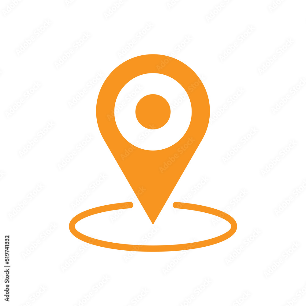 eps10 orange vector location map icon isolated on white background ...