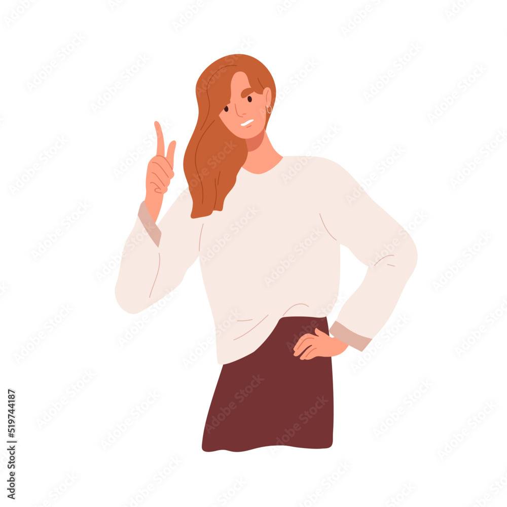 Vetor do Stock: Angry annoyed woman pointing, gesturing with finger ...