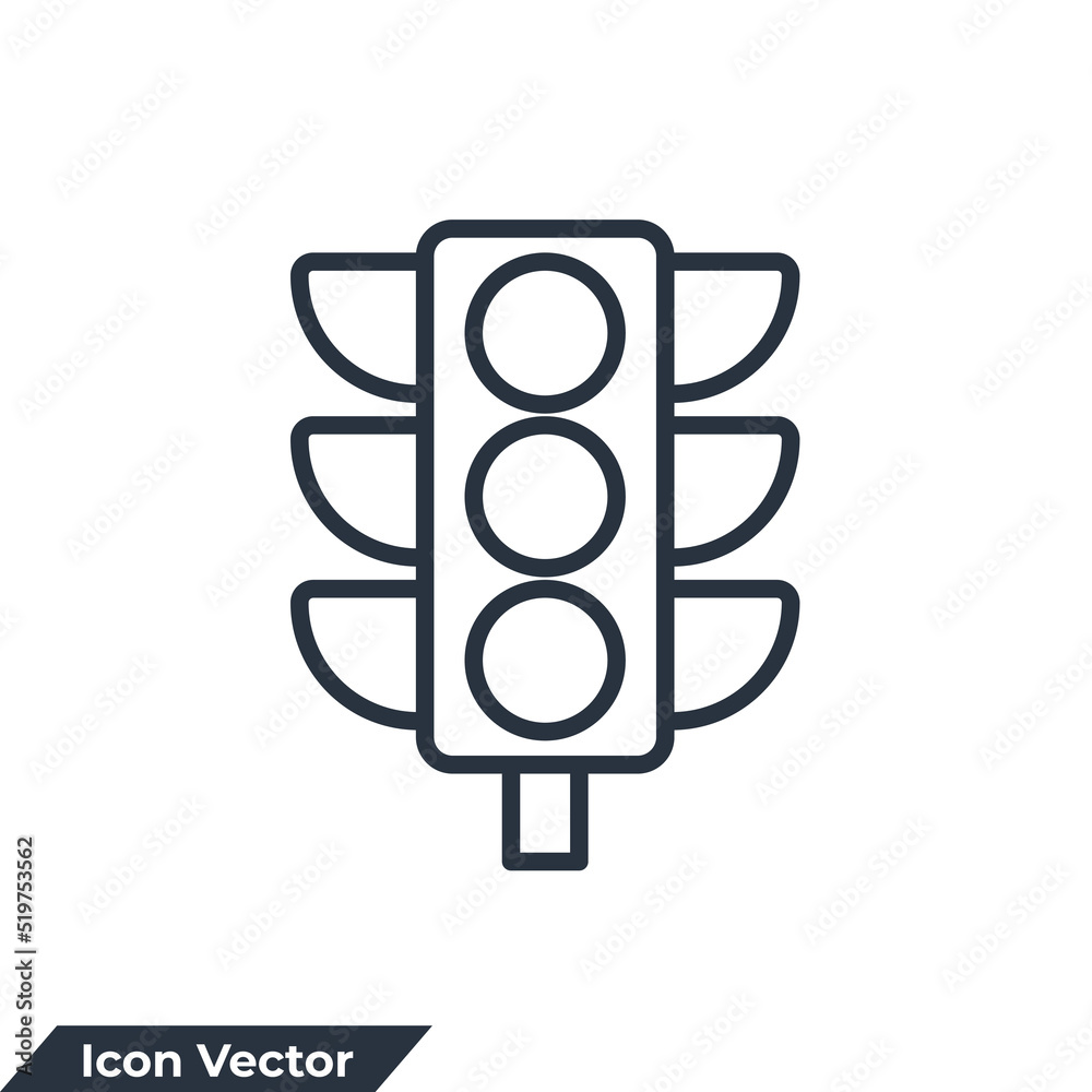 traffic light icon logo vector illustration. traffic light symbol ...