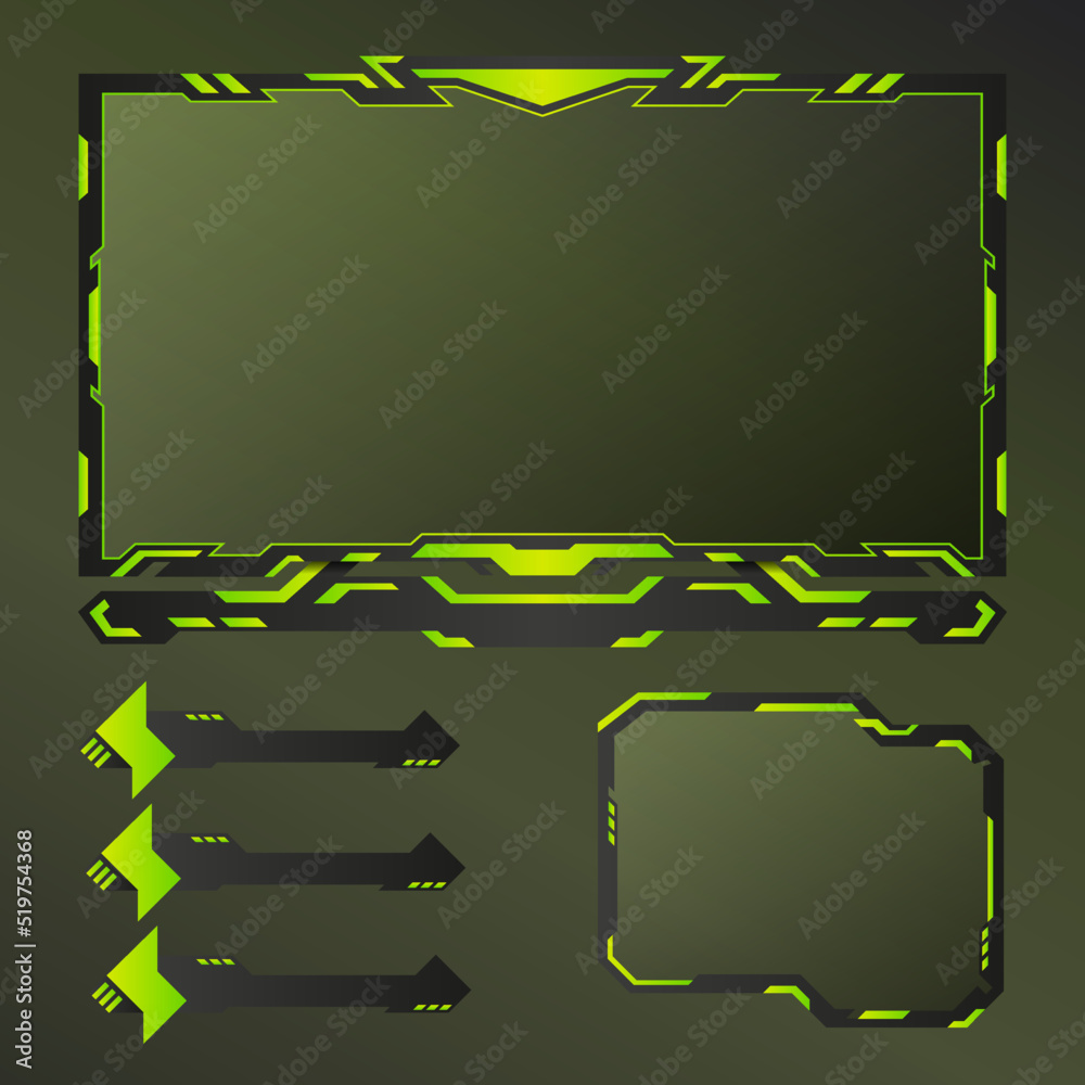 Live stream overlay futuristic screen gaming panel for video streaming ...