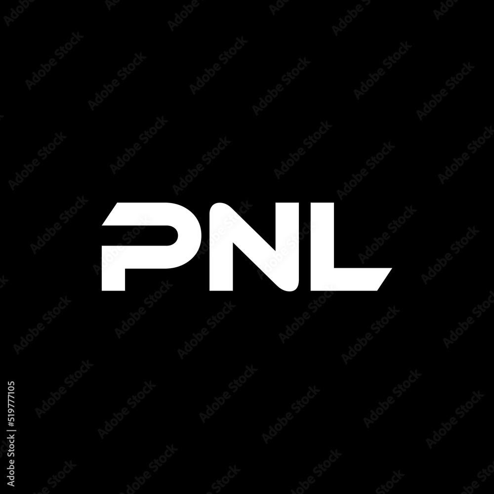 PNL letter logo design with black background in illustrator, vector ...