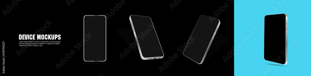 Presentation modern phone with blank screen. Mobile phone from ...