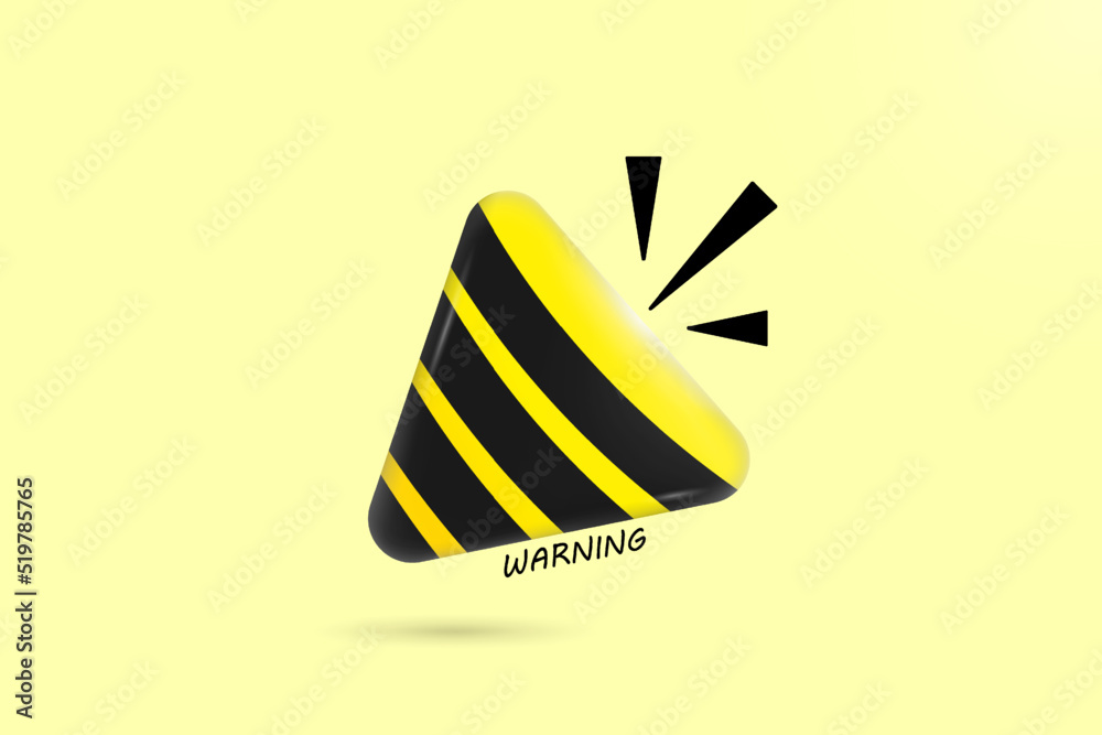 Black and yellow stripes in triangle icon and shock lines. Warning sing ...
