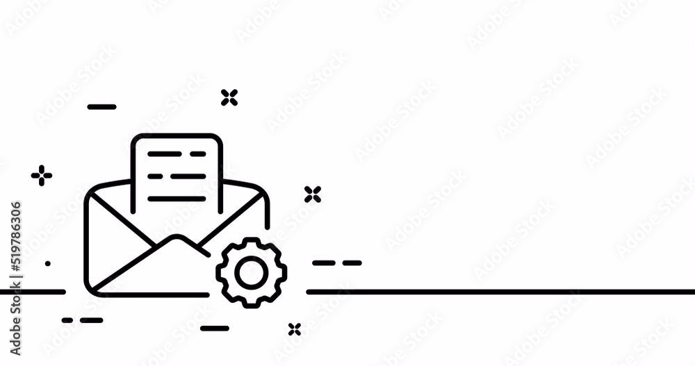 Envelope with a letter. Gear, setting, configuration, worker, repairman ...