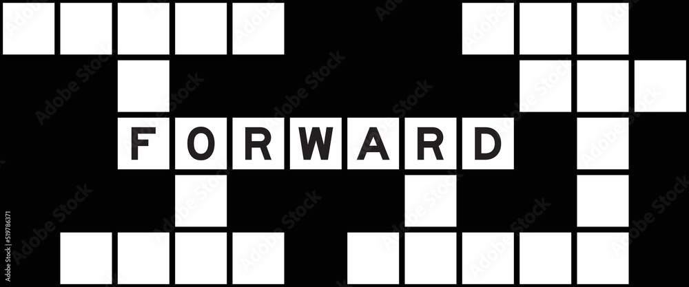 Alphabet letter in word forward on crossword puzzle background Stock ...