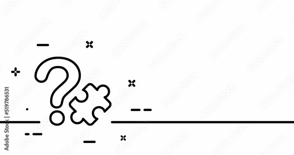 Putting together puzzles. Question mark, puzzle, problem solving ...