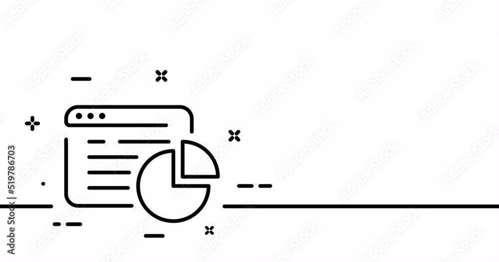 Website with chart. Diagram, database, pie chart, table, analytics ...