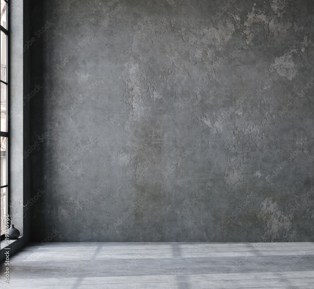 Empty home interior wall mock-up, 3d render Stock Illustration | Adobe ...