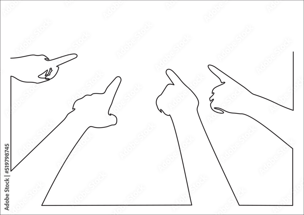 Index fingers poke, point to the center. Many hands with exposed ...