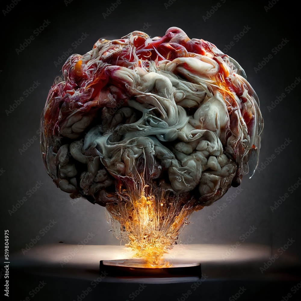 Human brain exploding concept. Mind blown concept. Stock Illustration ...
