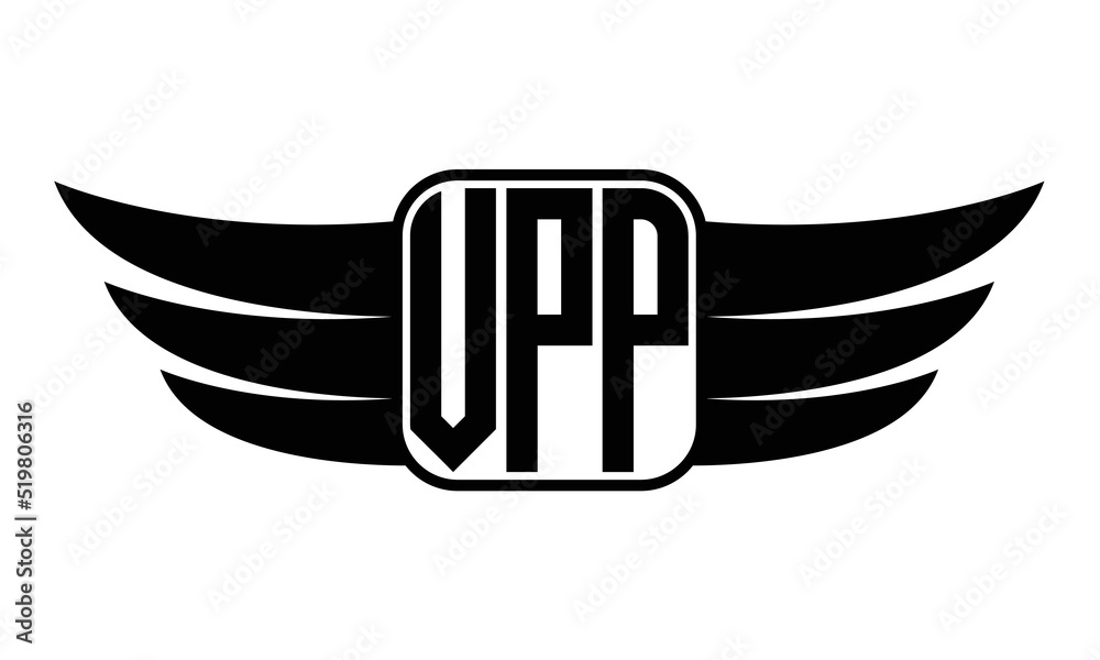 VPP three Letter wing minimalist creative concept icon eagle symbol ...